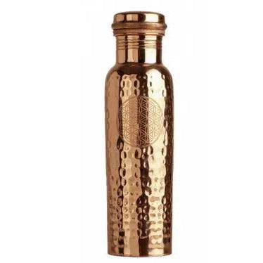 Trinkflasche Blume des Lebens handgehämmert aus Kupfer 900ml | Ritualmanufaktur.de